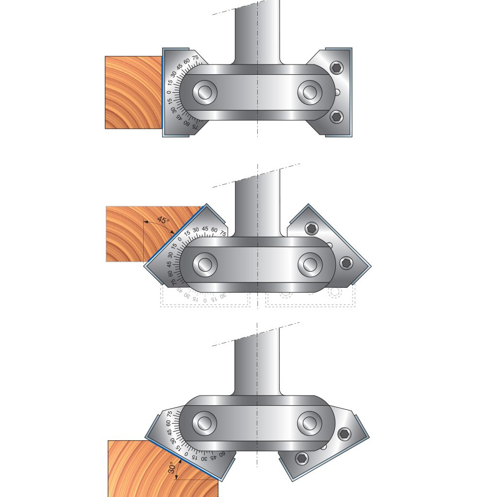 Adjustable bevel router cutter with disposable knives – Everest